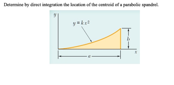 determine by direct integration the location of the centroid of a ...