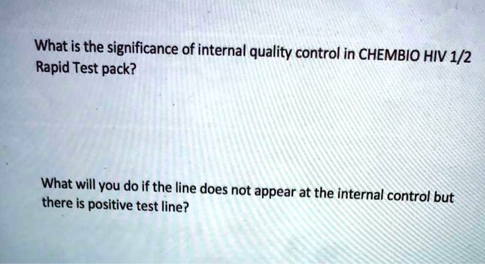 what is the significance of internal quality control in chembio hiv 12 ...