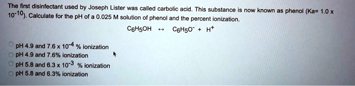 the frst disinfectant used by joseph lister was called carbolic acid ...