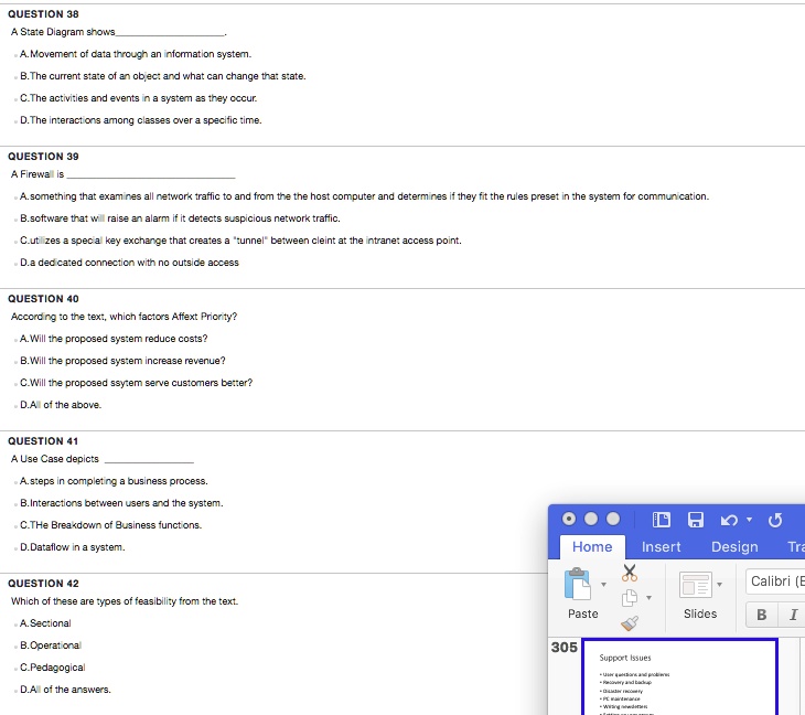 SOLVED: QUESTION 38 A State Diagram shows A. Movement of cata through ...