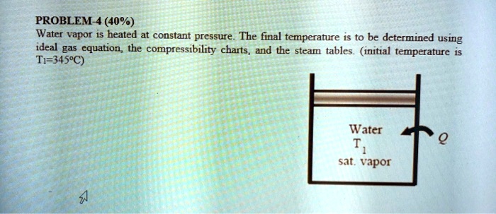 SOLVED: PROBLEM-4 (40%): Water vapor is heated at constant pressure ...