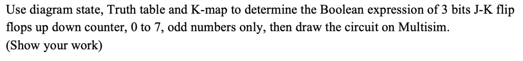 use diagram state truth table and k map to determine the boolean ...