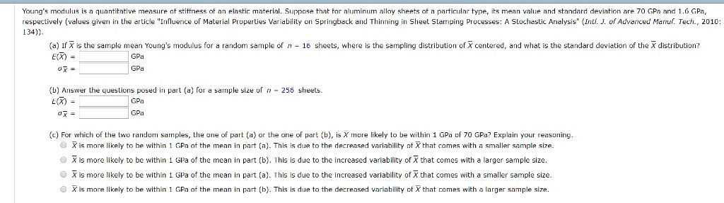 SOLVED: Young modulus Juantitarive Mfasite S-itinese an elastic ...