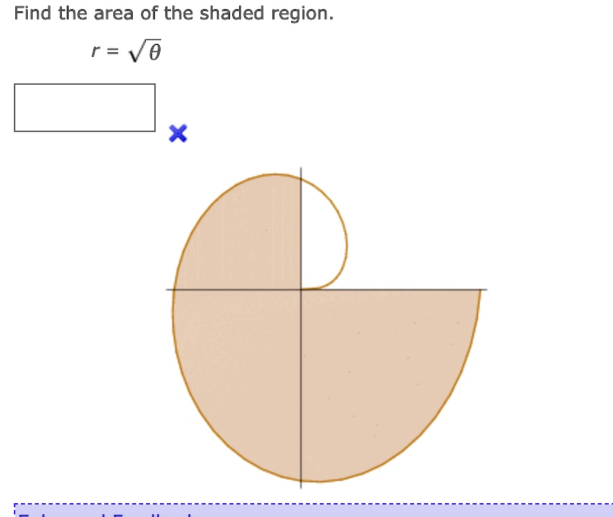 SOLVED: Find the area of the shaded region. r