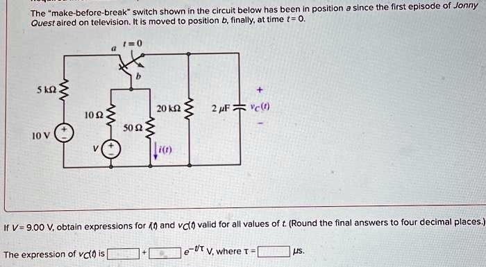 The "make-before-break" switch shown in the circuit below...