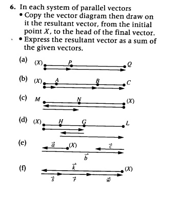 SOLVED: In each system of parallel vectors Copy the vector diagram then ...