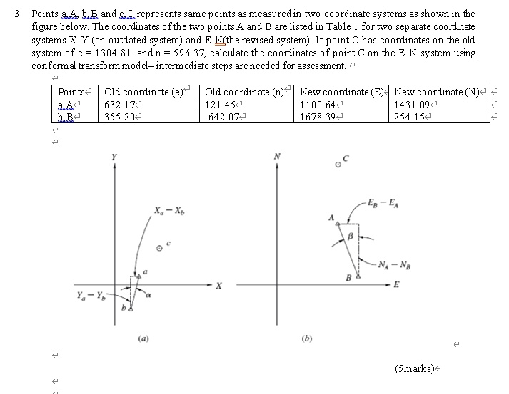 SOLVED: Points A and B represent the same points as measured in two ...