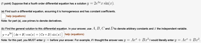 VIDEO solution: (1 point) Suppose that a fourth order differential ...
