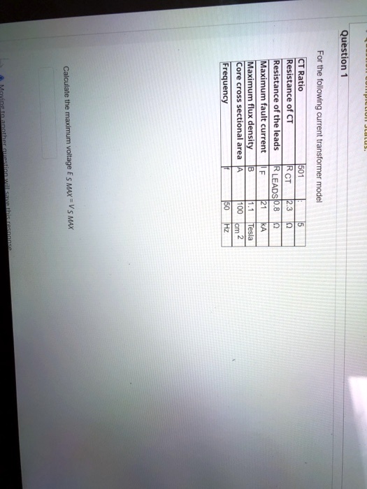 question1 frequency resistance of ct ct ratio core cross sectional area ...
