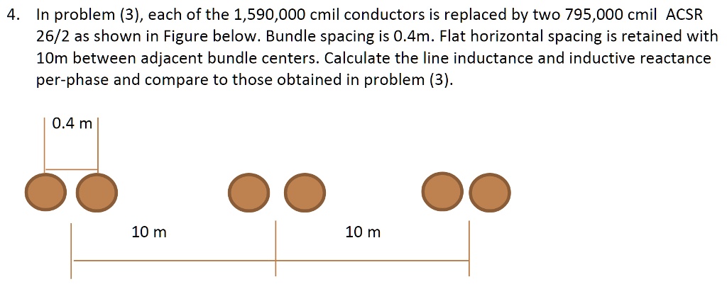 SOLVED: 4. In problem (3), each of the 1,590,000 cmil conductors is ...