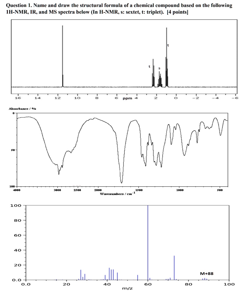 SOLVED: Question 1 Name and draw the structural formula of chemical ...