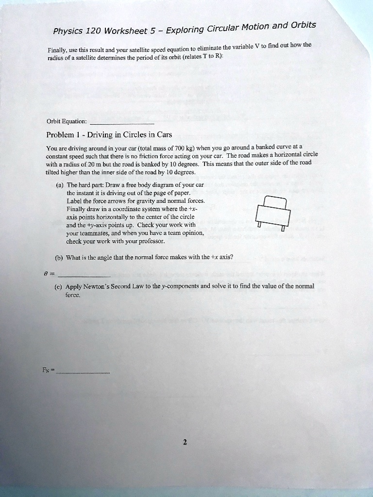 Physics 120 Worksheet 5 - Exploring Circular Motion and...