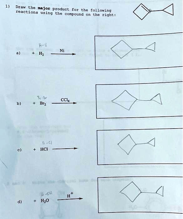 SOLVED: Draw the major product for the following reactions using the ...