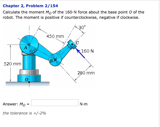 Chapter 2 Problem 2/154 Calculate the moment Mo of the 160-N force ...