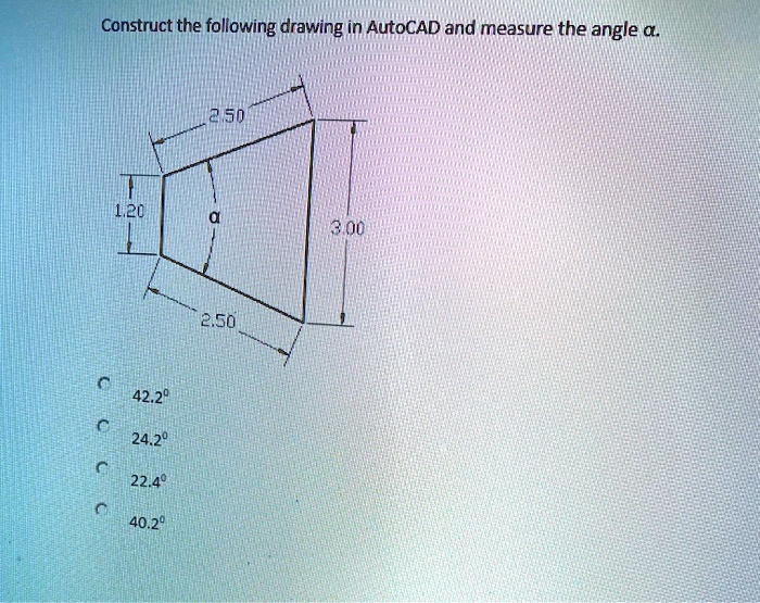 construct the following drawing in autocad and measure the angle 120 ...