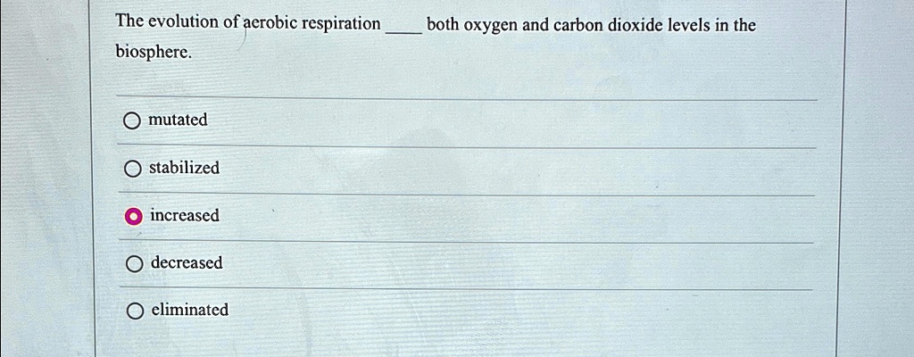 the evolution of aerobic respiration both oxygen and carbon dioxide ...