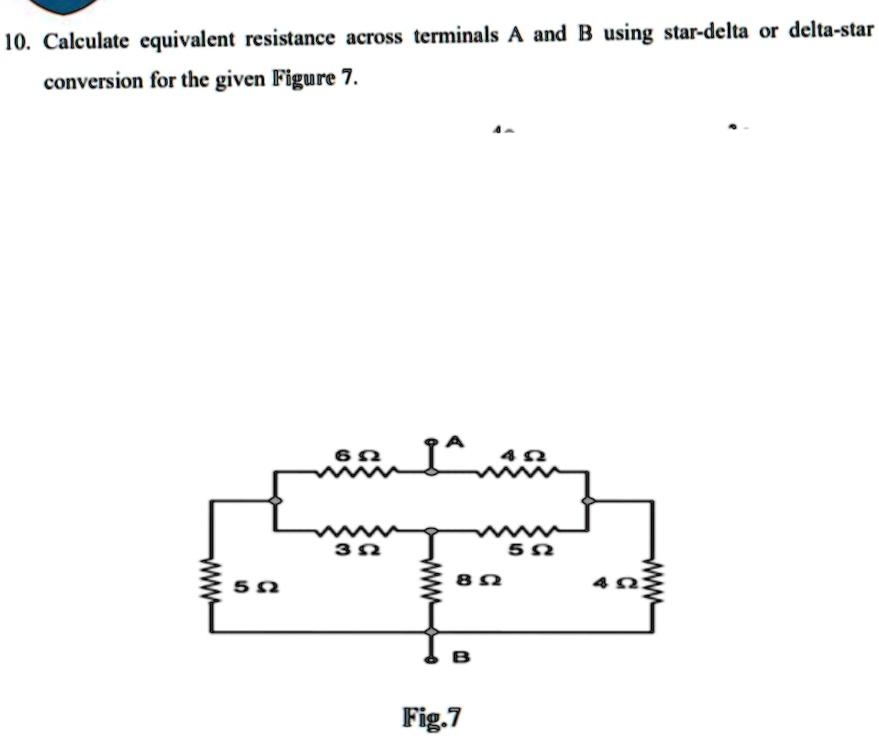 calculate equivalent resistance across terminals a and b using star ...