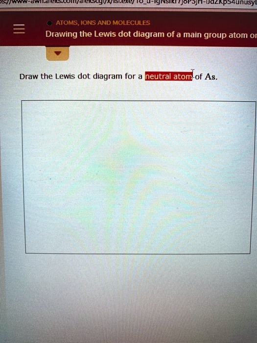SOLVED: ATOMS, IONS, AND MOLECULES Drawing the Lewis dot diagram of a ...