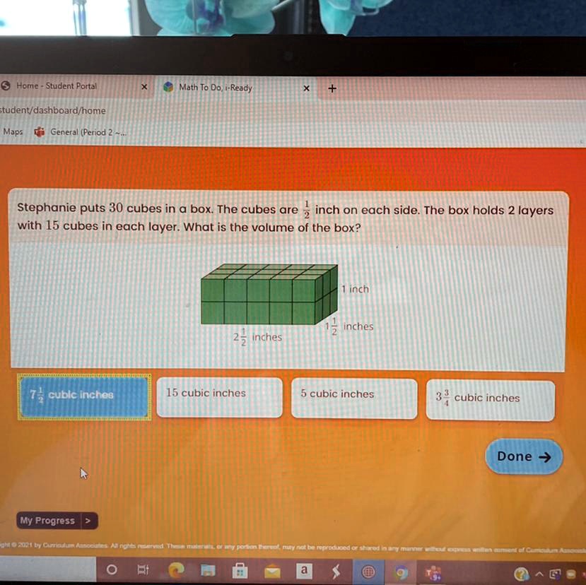 SOLVED: Stephanie puts 30 cubes in a box. The cubes are 1 inch on each ...