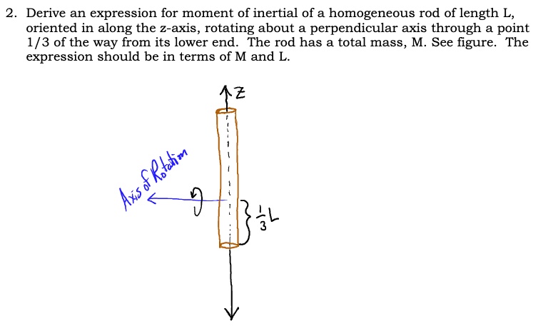 derive an expression for moment of inertial of a homogeneous rod of ...