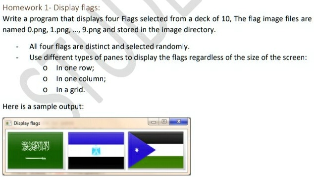 Homework 1- Display flags: Write a program that displays four Flags ...