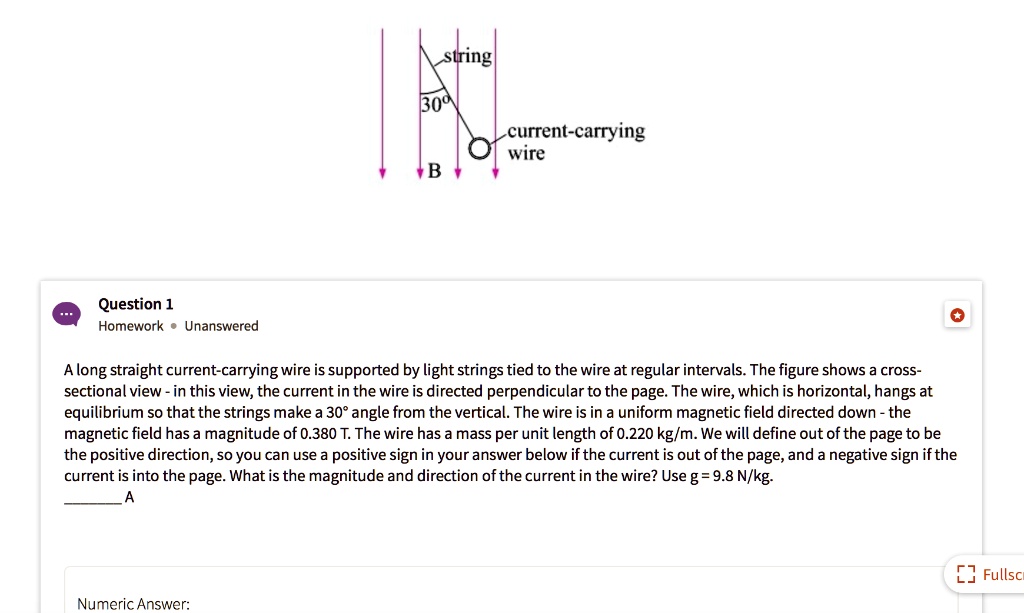 SOLVED: Question 1 Homework Unanswered Along a straight current ...