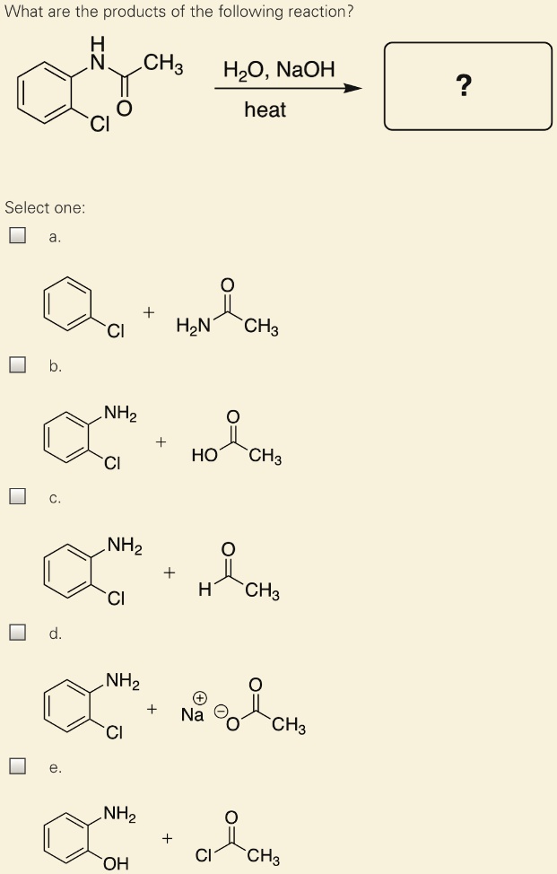 what are the products of the following reaction hzo naoh heat select ...