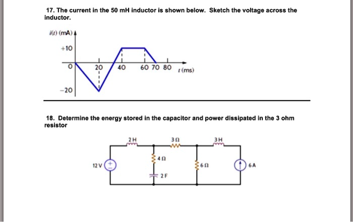 VIDEO solution: The current in the 50 mH inductor is shown below. Sketch the voltage across the ...