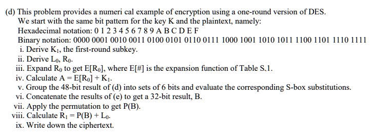 SOLVED: This problem provides numeri cal example of encryption using ...