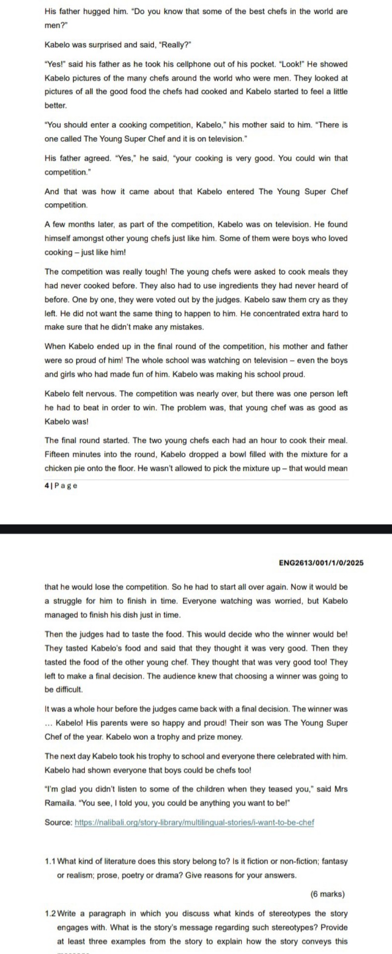 His father hugged him. "Do you know that some of the best chefs in the ...