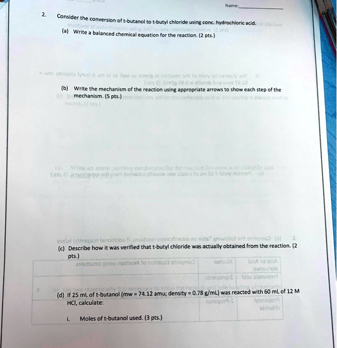 SOLVED: ams Consider the conversion oft-butano to [ buty chloride using ...