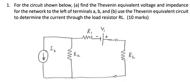 SOLVED: For the circuit shown below, (a) find the Thevenin equivalent voltage and impedance for ...