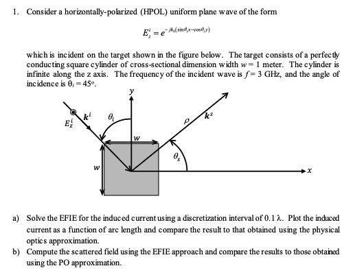 SOLVED: Texts: 1. Consider a horizontally-polarized (HPOL) uniform ...