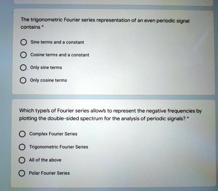 SOLVED: The trigonometric Fourier series representation of an even ...