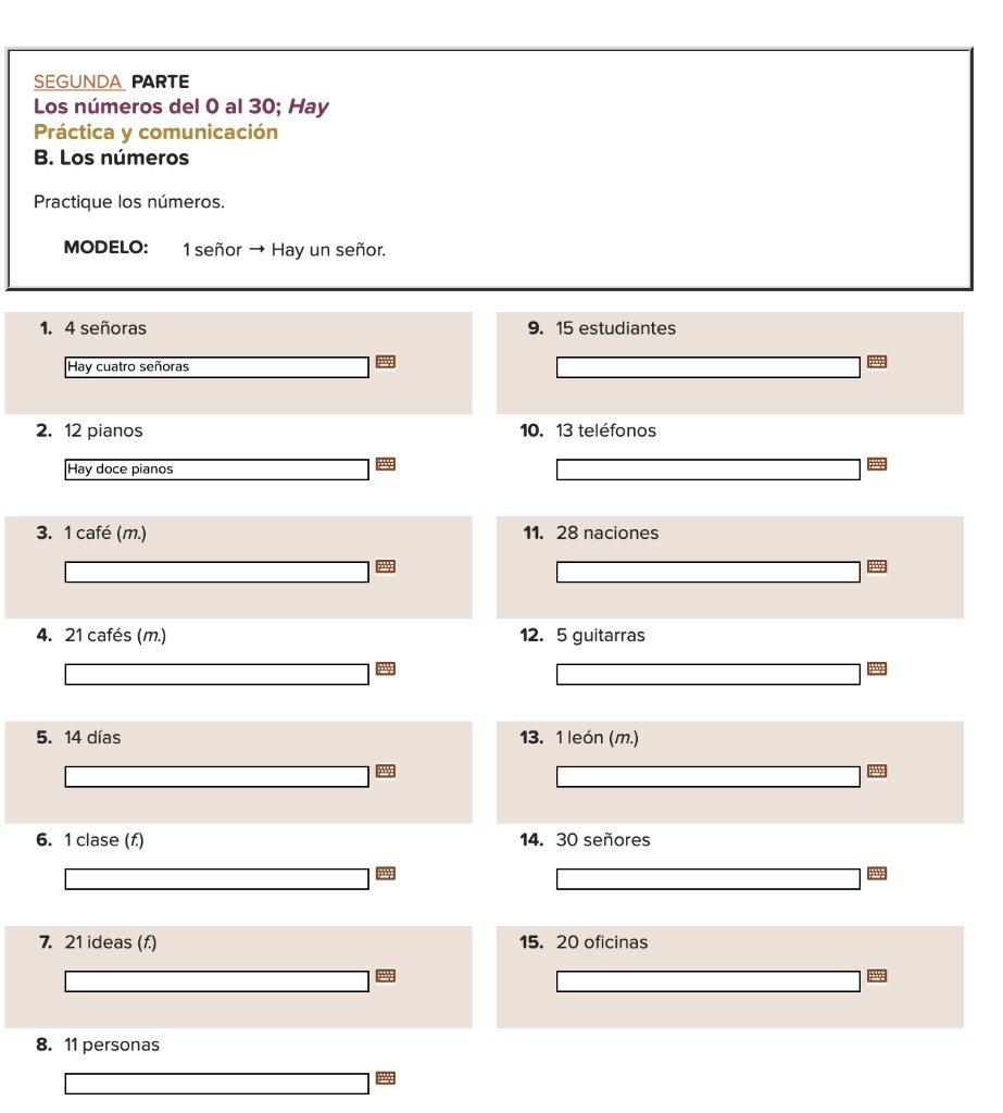 segunda parte los numeros del 0 al 30 hay practica y comunicacion b los ...