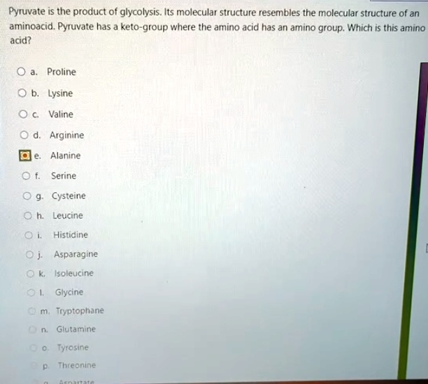 Pyruvate is the product of glycolysis. Its molecular structure ...