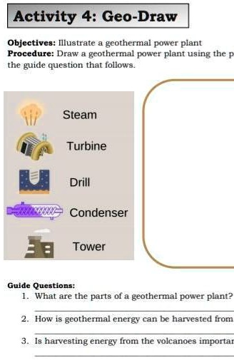 Activity 4: Geo-Draw Objectives: Illustrate a geothermal power plant ...
