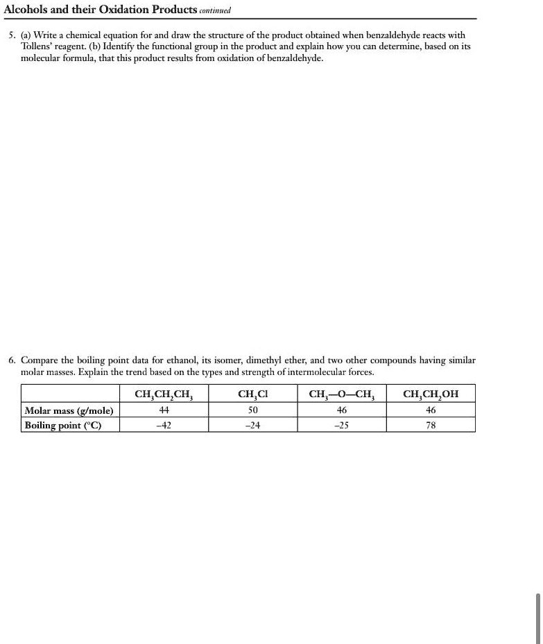 alcohols and their oxidation products continued a write chemical ...