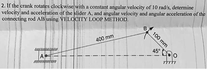 2 If The Crank Rotates Clockwise With A Constant Angular Velocity Of 10 Rad S Determine