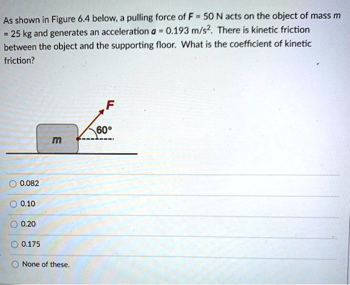 Solved As Shown In Figure 6 4 Below A Pulling Force Of F 50 Nacts