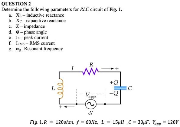 question2 determine the following parameters for rlc circuit of fig1 ax ... question2 determine the following parameters for rlc circuit of fig1 ax ...