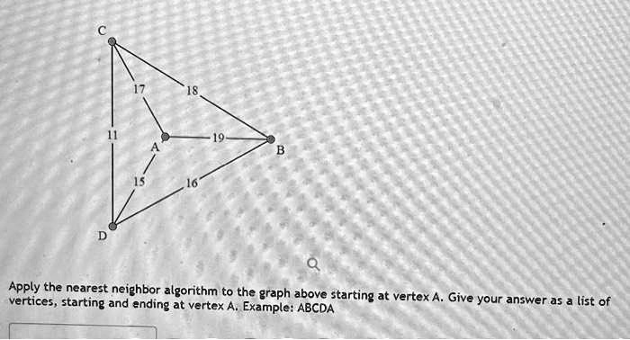 Solved Apply The Nearest Neighbor Algorithm To The Graph Above Vertices Starting Starting At