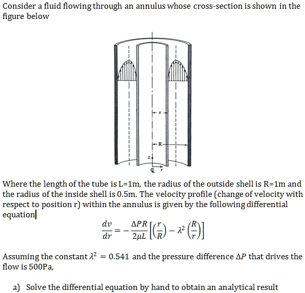 SOLVED: Consider a fluid flowing through an annulus whose cross-section ...