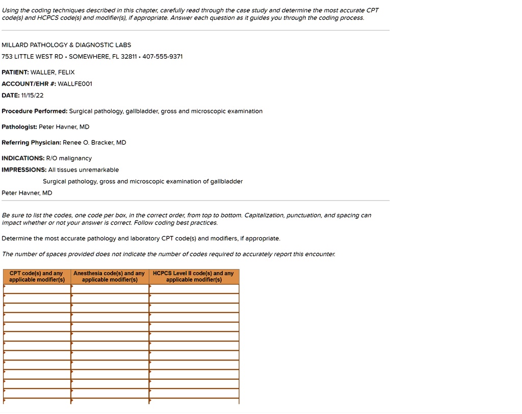 using the coding techniques described in this chapter carefully read through the case study and ...