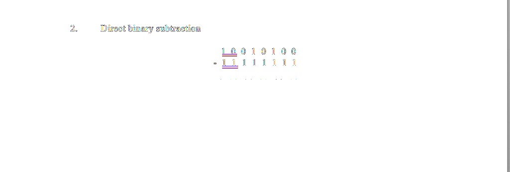 VIDEO solution: Direct binary subtraction 10010100 - 11111111
