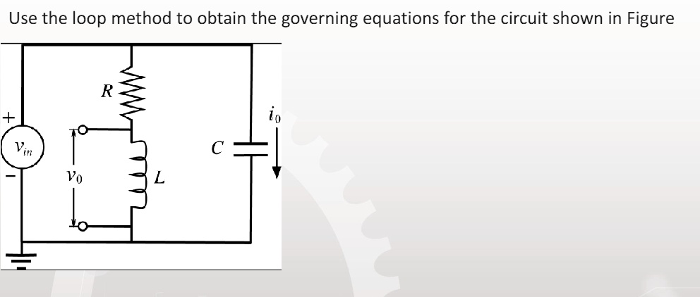 Use the loop method to obtain the governing equations for the circuit shown in Figure Use the ...