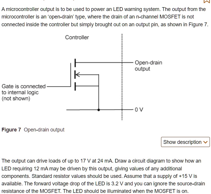 A microcontroller output is to be used to power an LED warning system. The output from the ...
