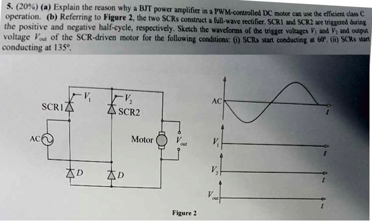 SOLVED: 5.20%a Explain the reason why a BJT power amplifier in a PWM-controlled DC motor can use ...