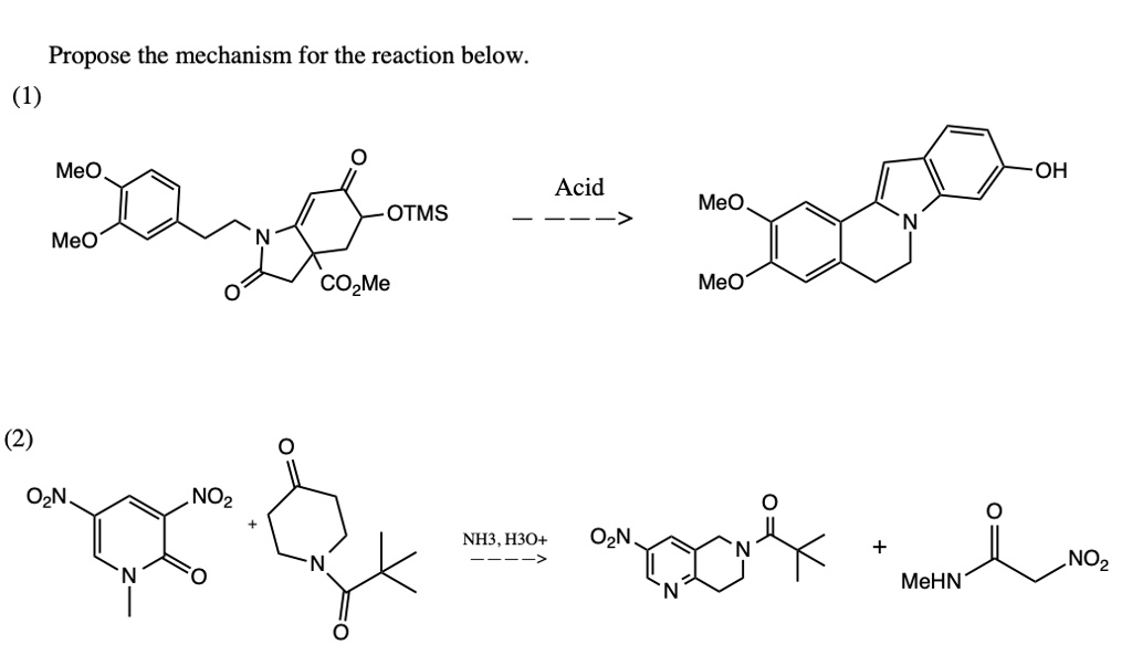 SOLVED:Propose the mechanism for the reaction below. MeO OH Acid MeO ...