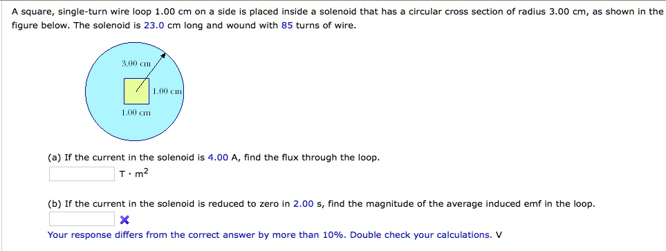 SOLVED: A square single-turn wire loop 1.00 cm on each side is placed ...